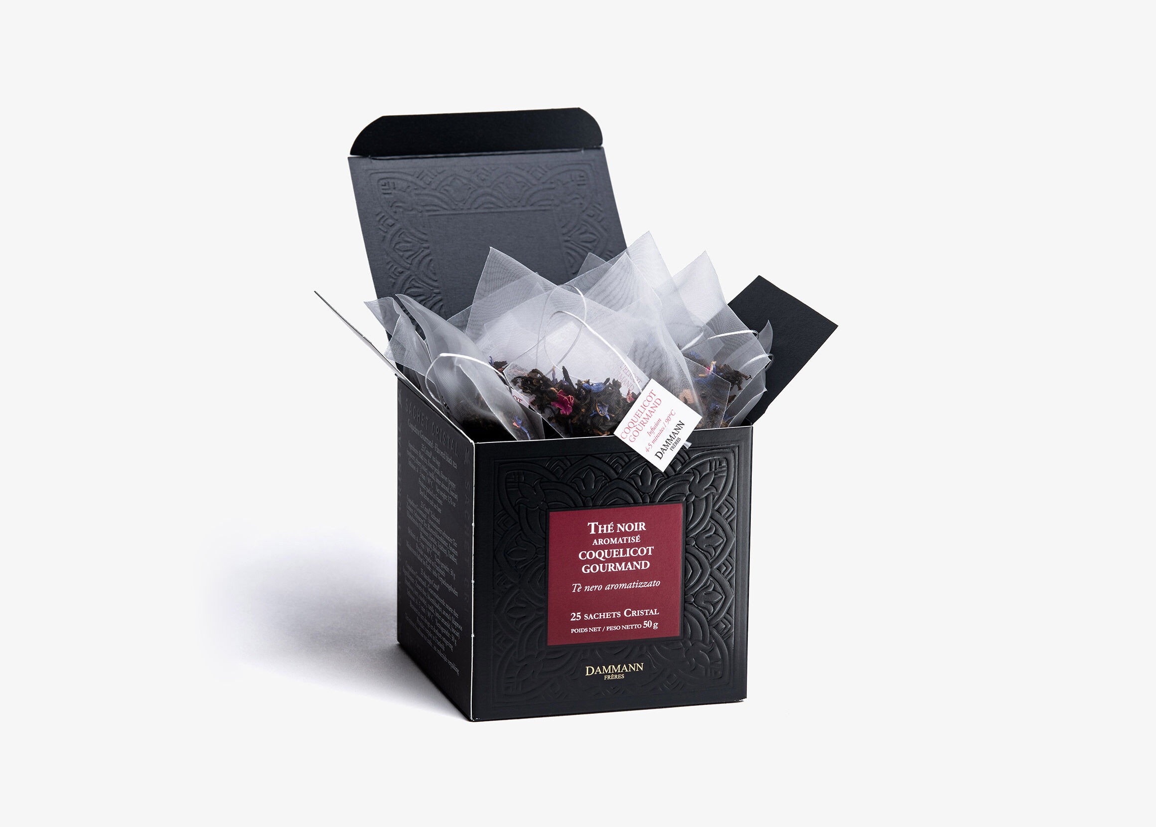 Thé noir aromatisé N°275 Coquelicot gourmand, 25 sachets Cristal®